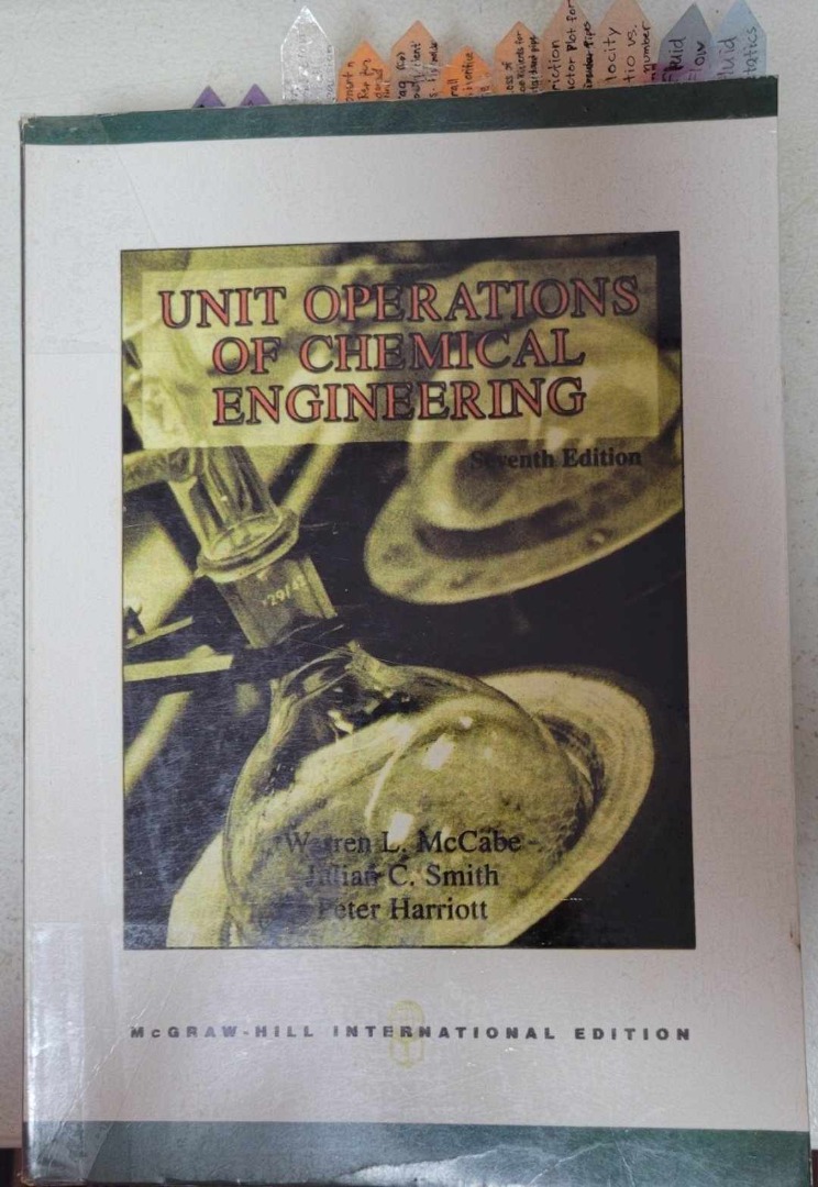 Unit Operations of Chemical Engineering 7th Ed by McCabe, Smith ...