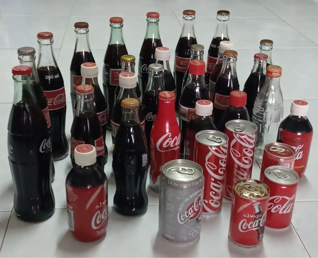 Vintage Coca Cola Collection Glass Bottles and Cans, Hobbies & Toys ...