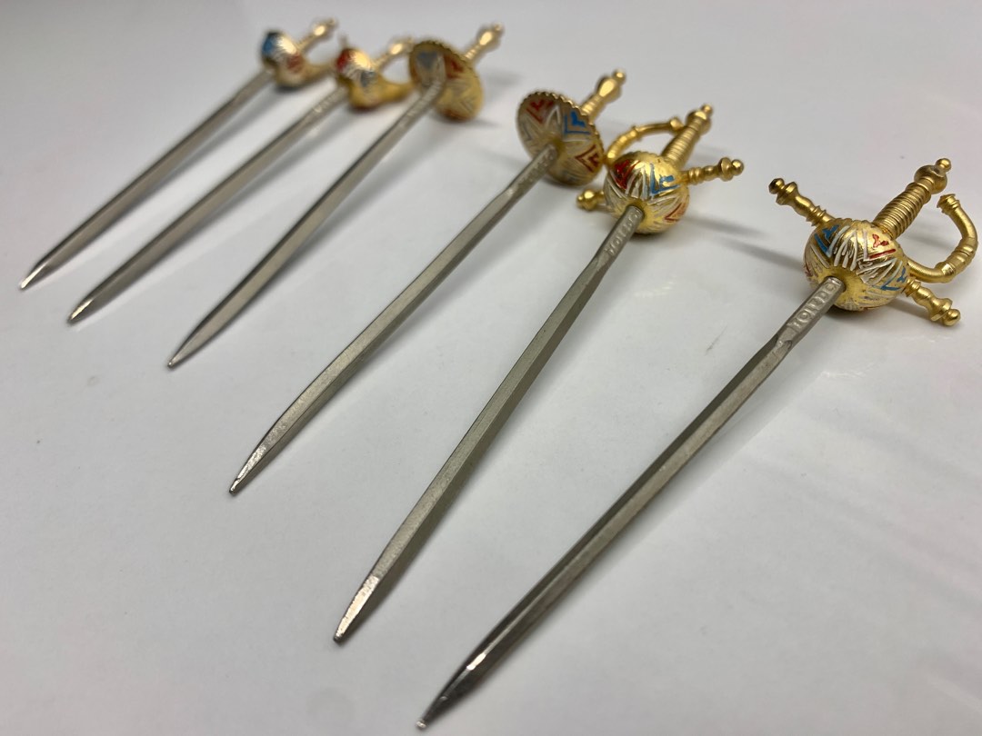 Vintage Miniature "TOLEDO" Sword Lot of 6 Mini Cocktail Toothpick Sword ...