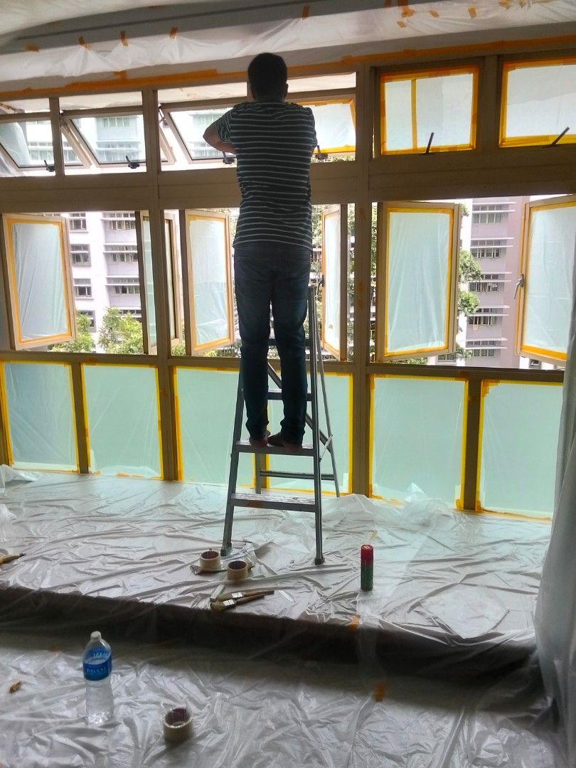 window frame / sliding door frame spray painting, Home Services, Home ...