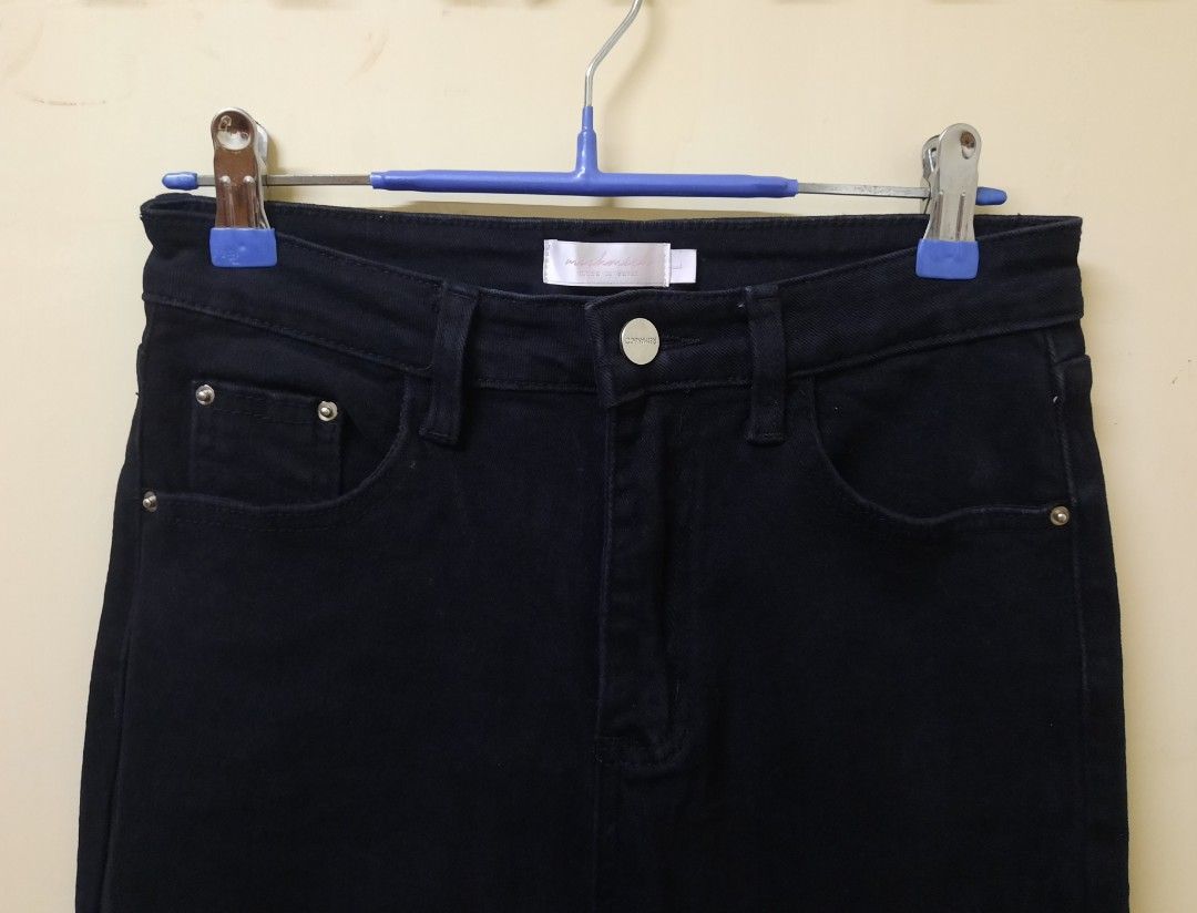 (適合26吋至27吋腰圍 Fit for 26 inches to 27 inches waist) 韓國製造 michmich 黑色 褲 ...