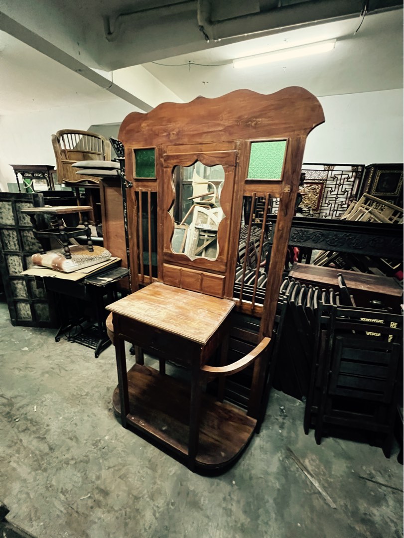 Antique vintage Art decor mid century Peranakan-style Hall Stand with ...