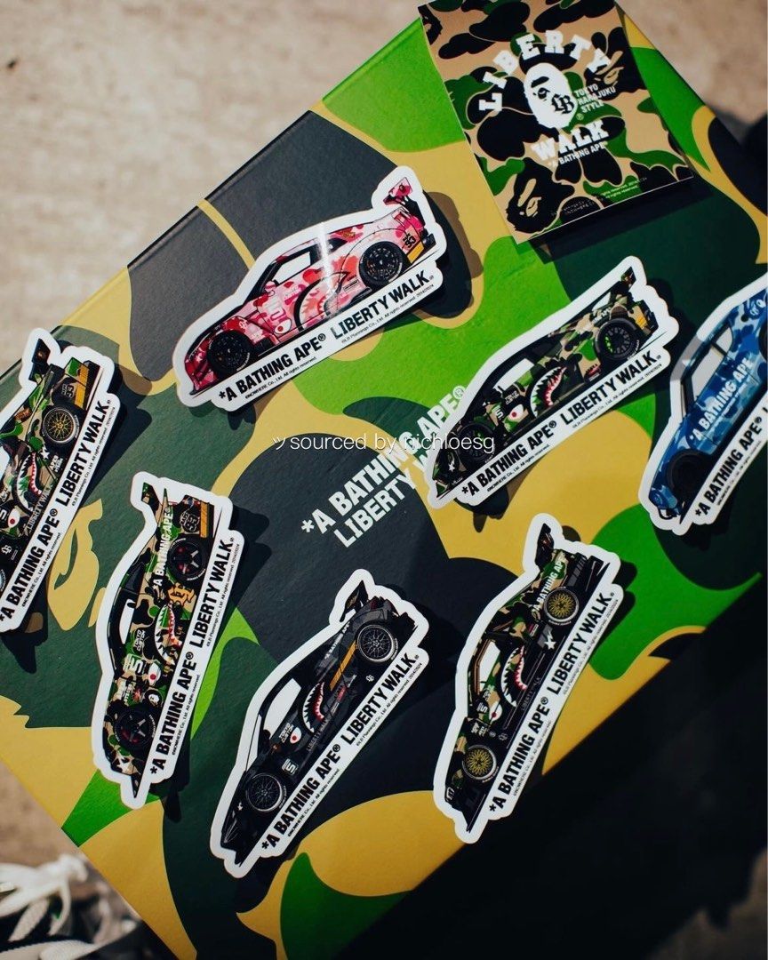 BAPE X LIBERTY WALK STICKER SET, Hobbies & Toys, Stationery & Craft ...