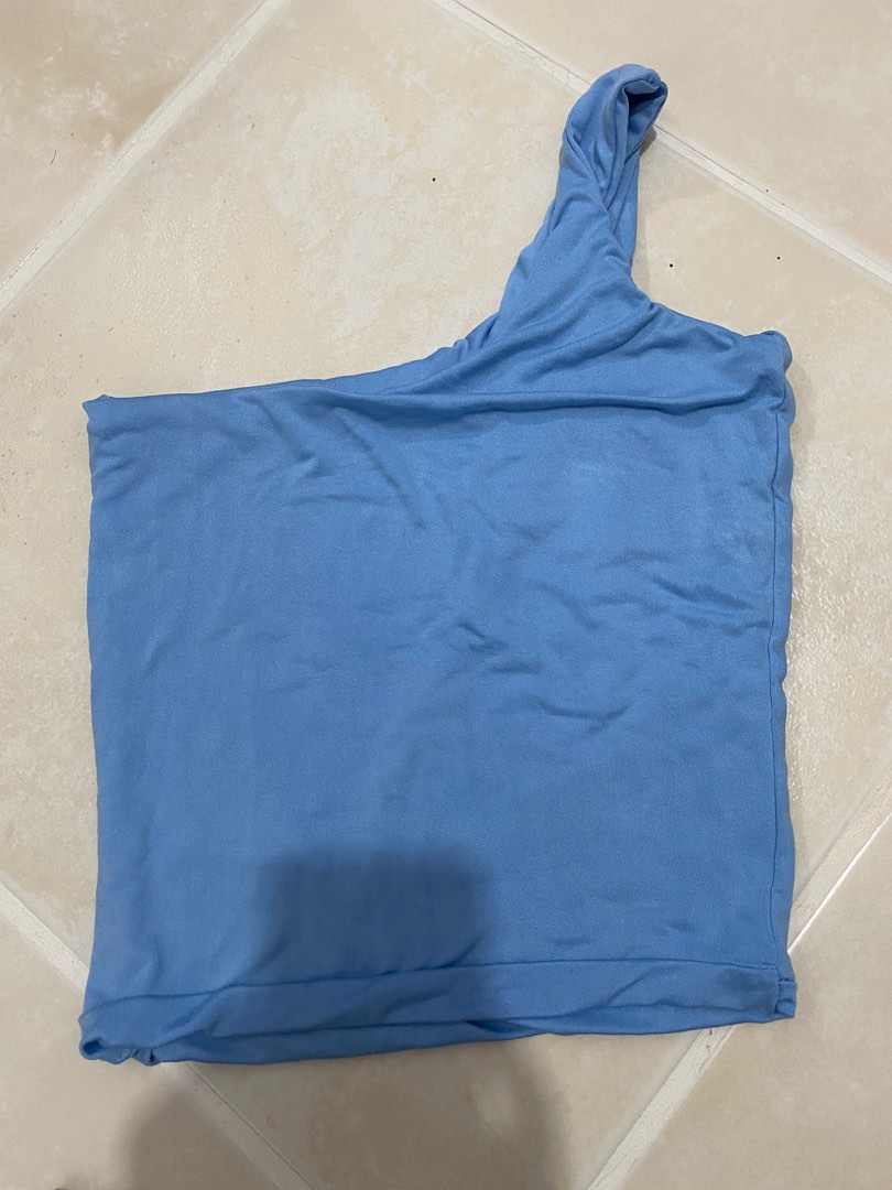Blue and Black One Sided Top, Women's Fashion, Tops, Sleeveless on ...