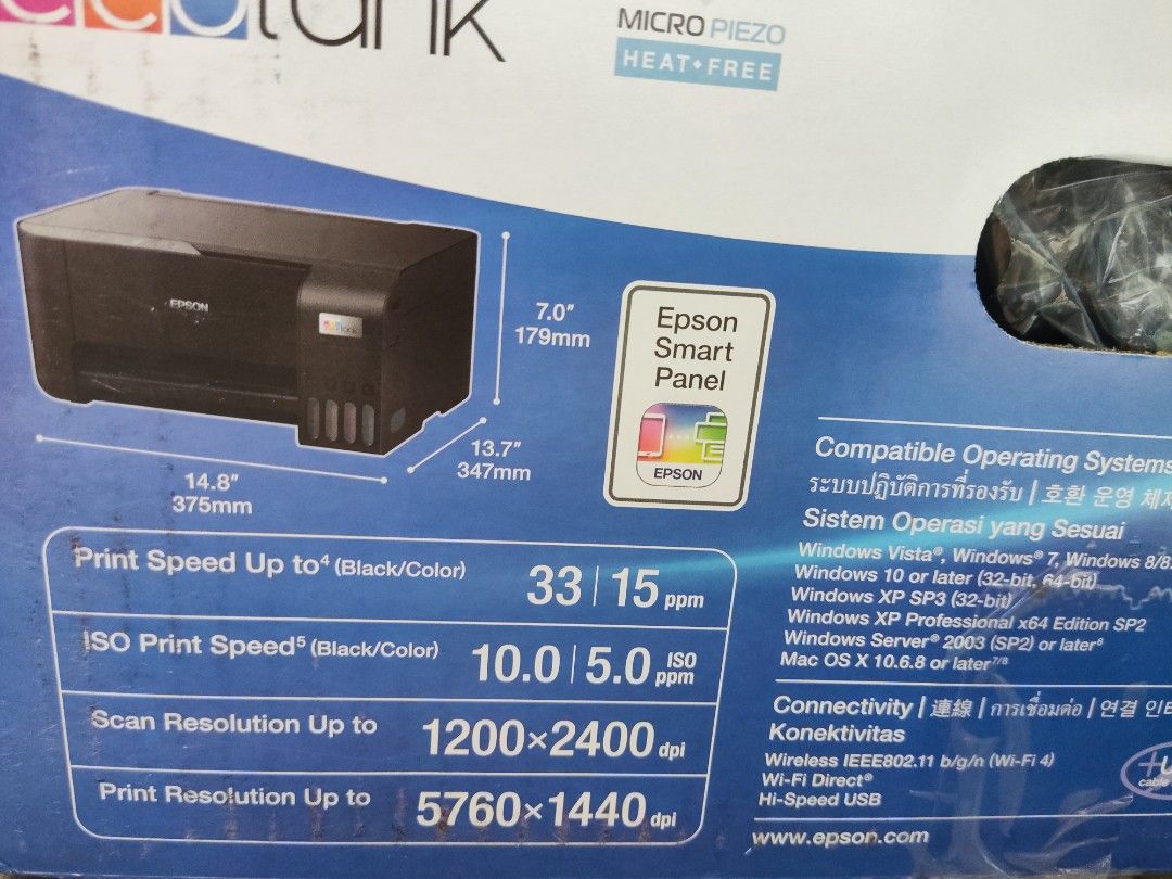 [BNIB] EPSON EcoTank L3250 All-In-One Printer/Scanner/Copier, WIFI ...