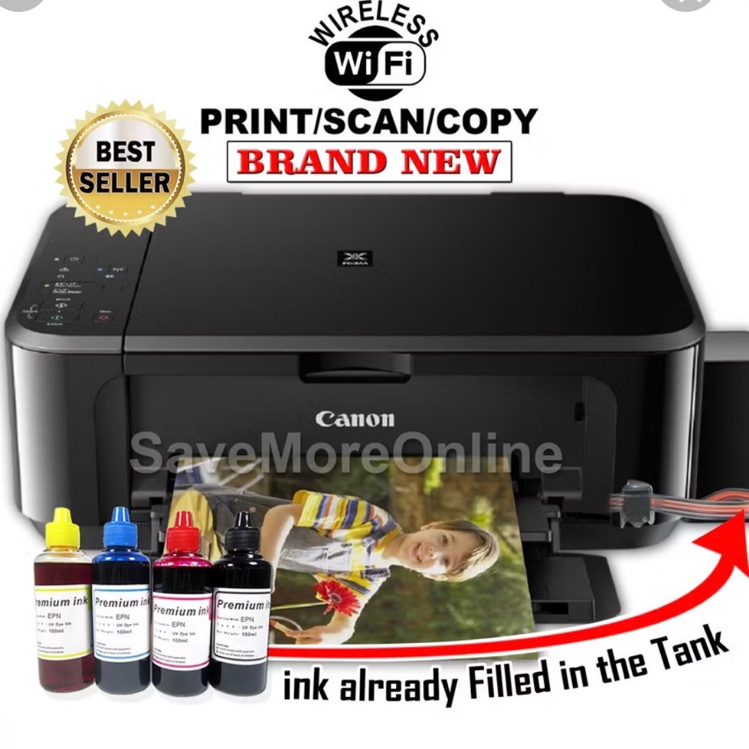 Canon PiXMA MG3660 6-in-1 Wireless Printer with CiSS converted ...