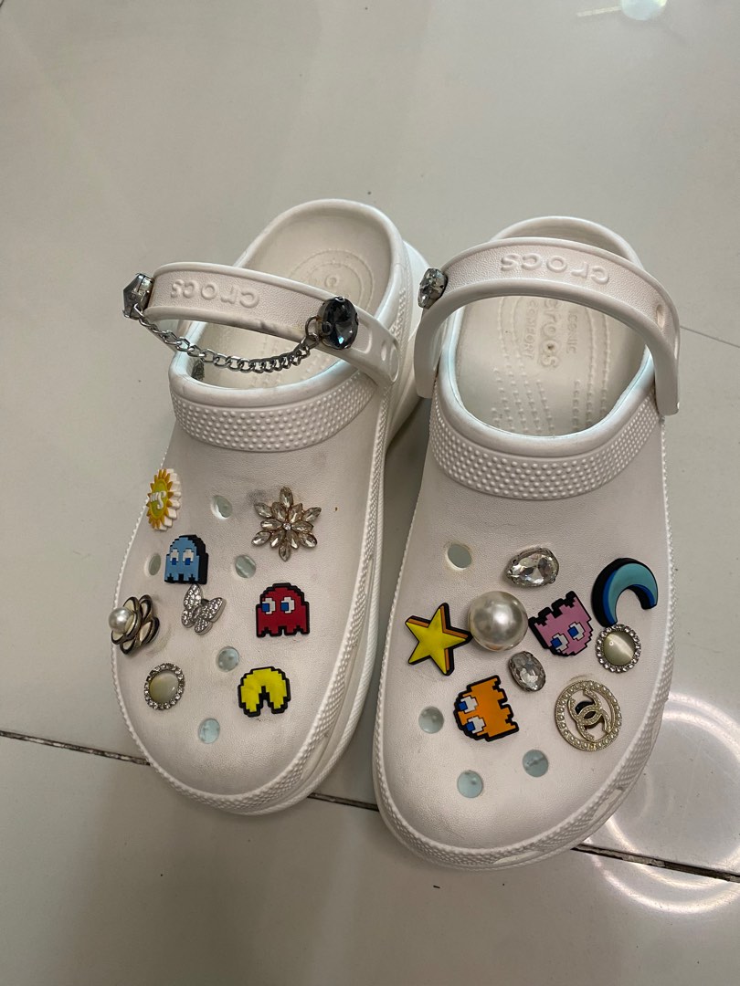 Crocs 6cm heels with decorations, Women's Fashion, Footwear, Shoe ...