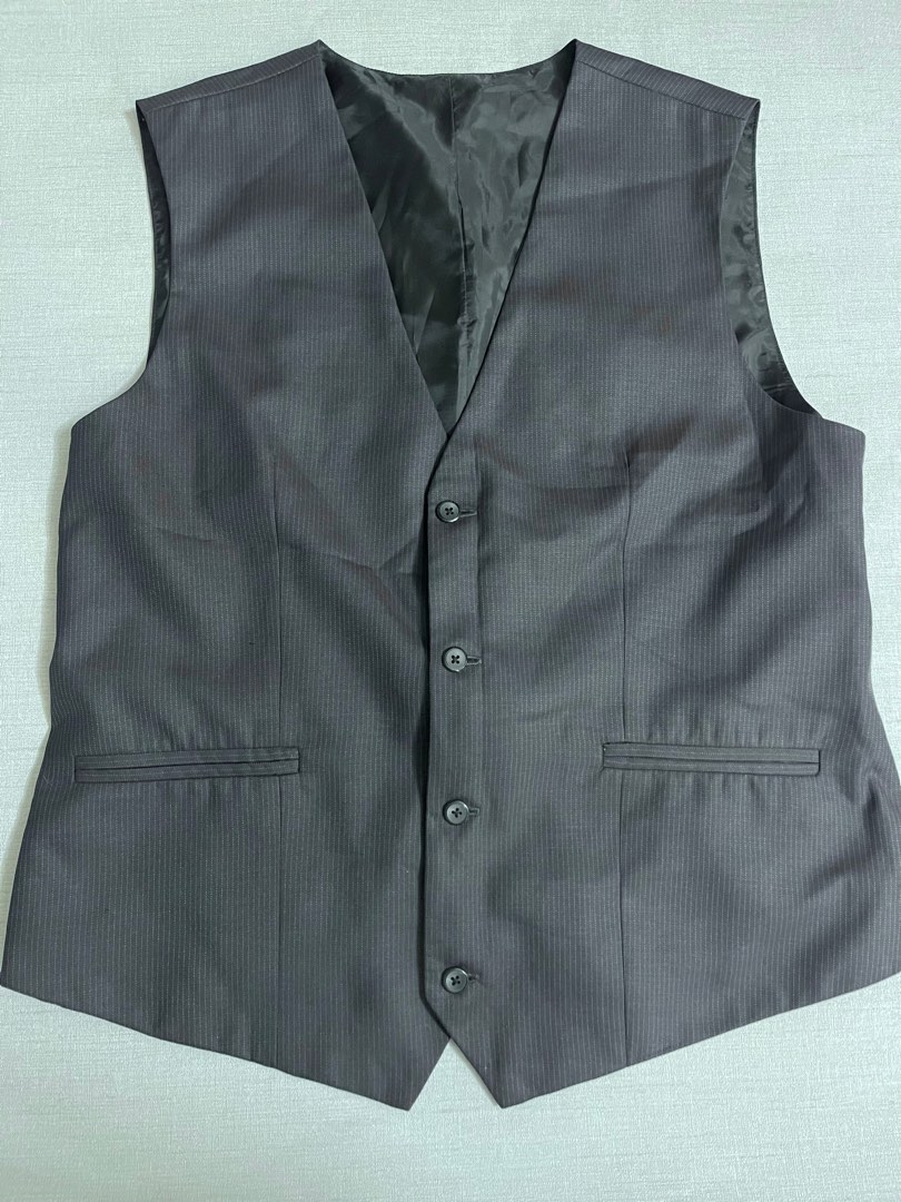 Custom made V neck smart suit vest for men, Men's Fashion, Tops & Sets ...