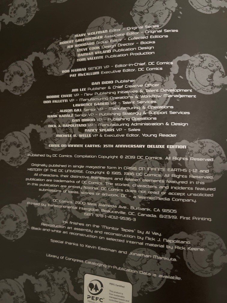 DC Crisis on Infinite Earths Omnibus HC 35th anniversary edition ...