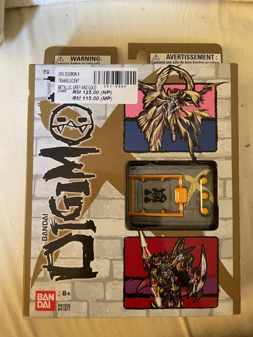 digimon metallic gray & gold tamagotchi complete box , Hobbies & Toys, Toys & Games on Carousell