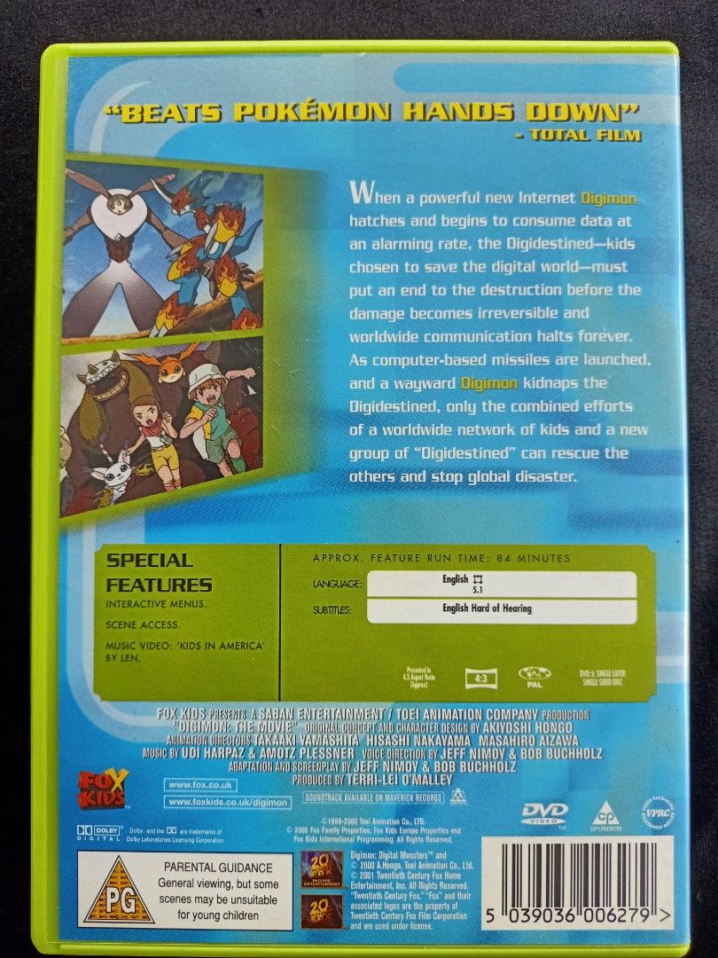 DVD Digimon - The Movie, Hobbies & Toys, Music & Media, CDs & DVDs on ...