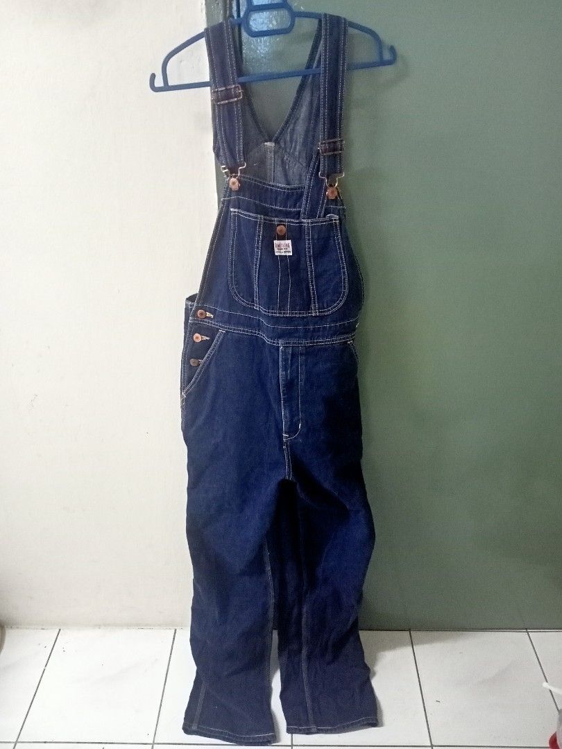 Edwin Overalls jeans x japan, Men's Fashion, Bottoms, Jeans on Carousell