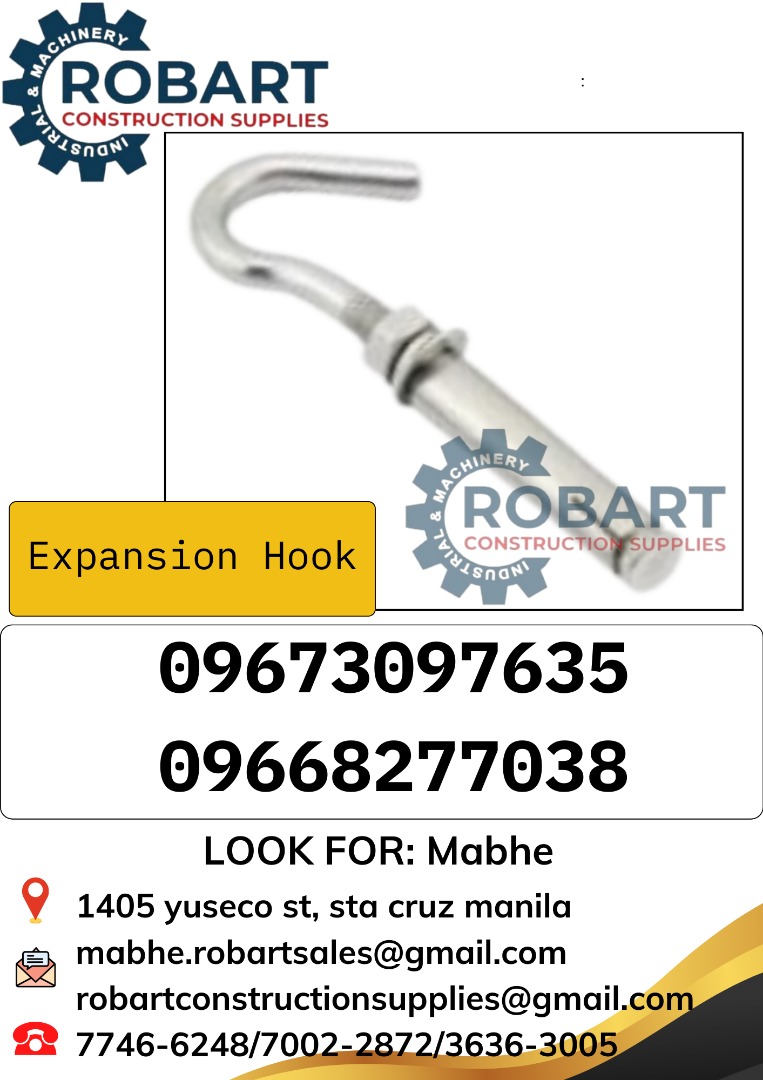 EXPANSION HOOK, Commercial & Industrial, Construction Tools & Equipment ...