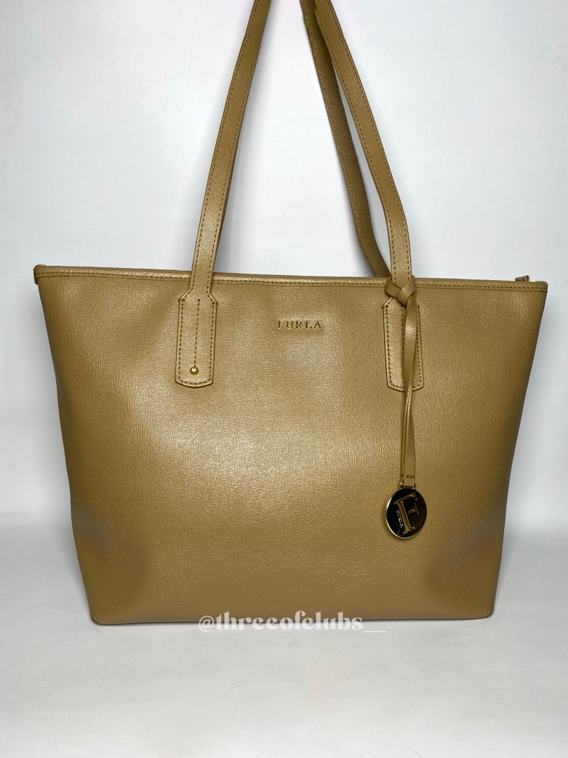 Furla Beige Saffiano Leather Daisy Tote Shoulder Bag, Luxury, Bags ...