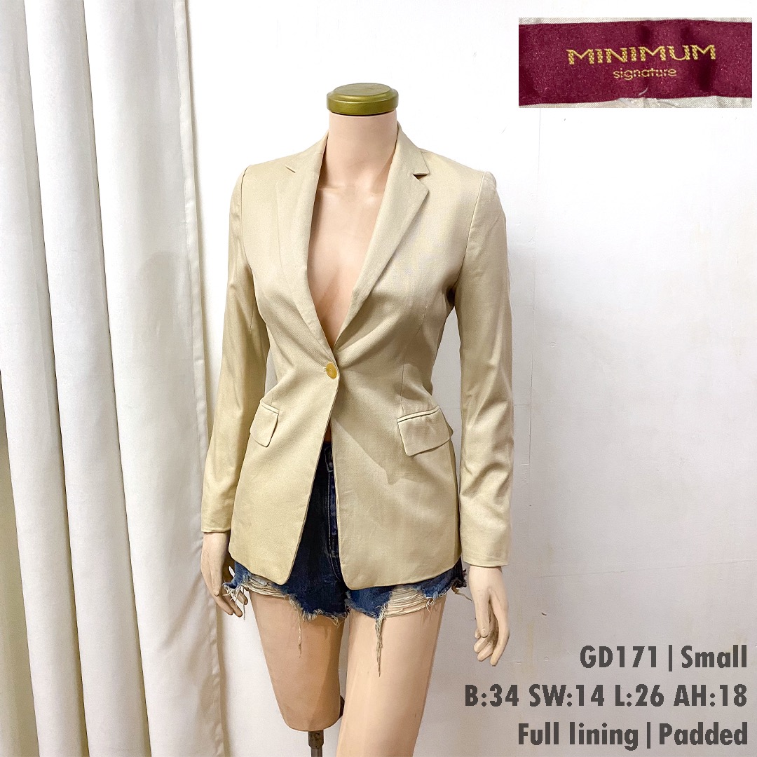 GD171 - Small - nude yellow Korean premium coat/blazer, Women's Fashion, Coats, Jackets and ...