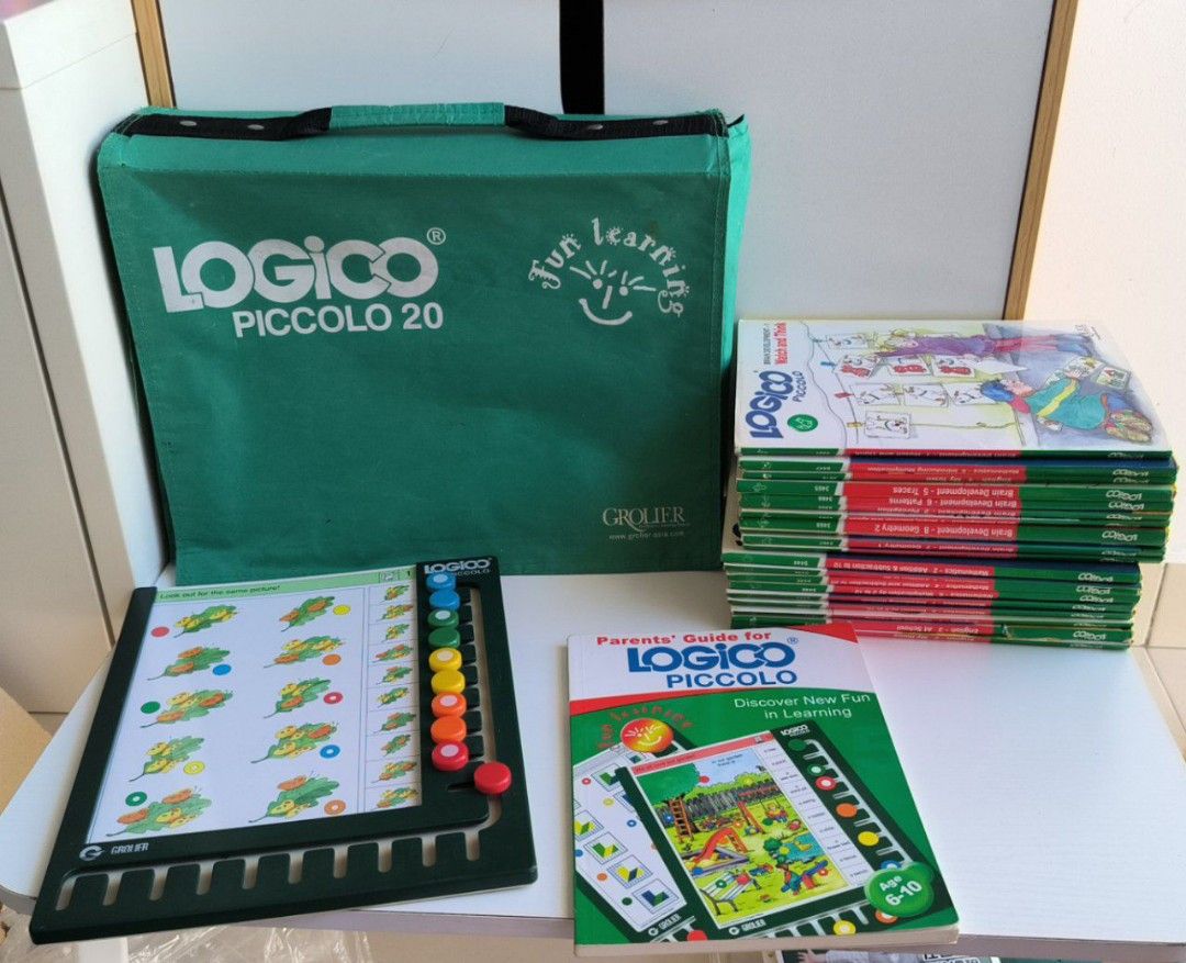 Grolier Logico Piccolo set Missing one piece of laminated sheet With ...