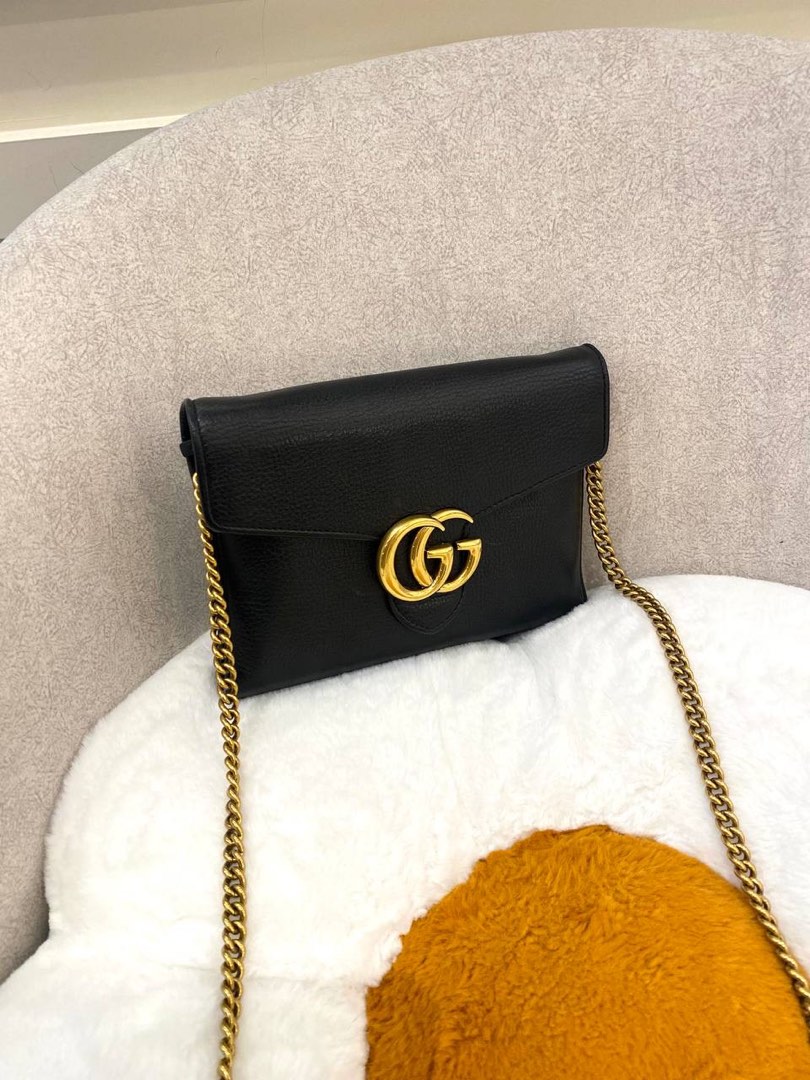 GUCCI GG MARMONT LOGO BLACK, Luxury, Bags & Wallets on Carousell