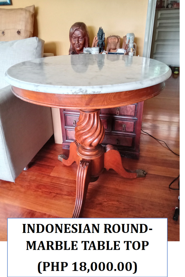 INDONESIAN ROUND-MARBLE TABLE TOP, Furniture & Home Living, Furniture ...