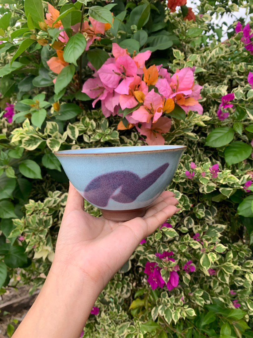 Japanese Matcha Bowl - Blue - Biwa-iro Ido Hagi-yaki Chawan, Furniture ...