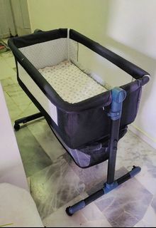 Mamakiddies Baby Cot 2 Level Portable Bed Playpen Travel Cot Stitching ...