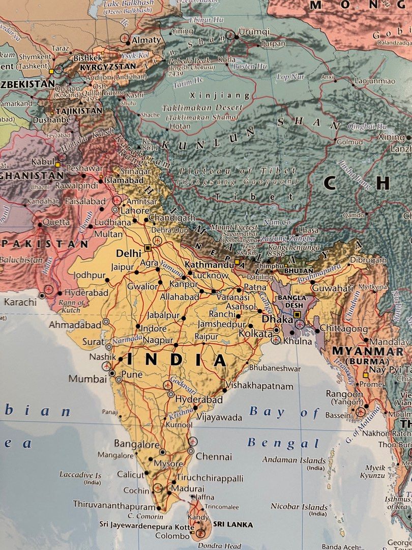 [NEW] Asia & Middle East Countries Map - Poster (61 cm X 91.5 cm) [MPF ...