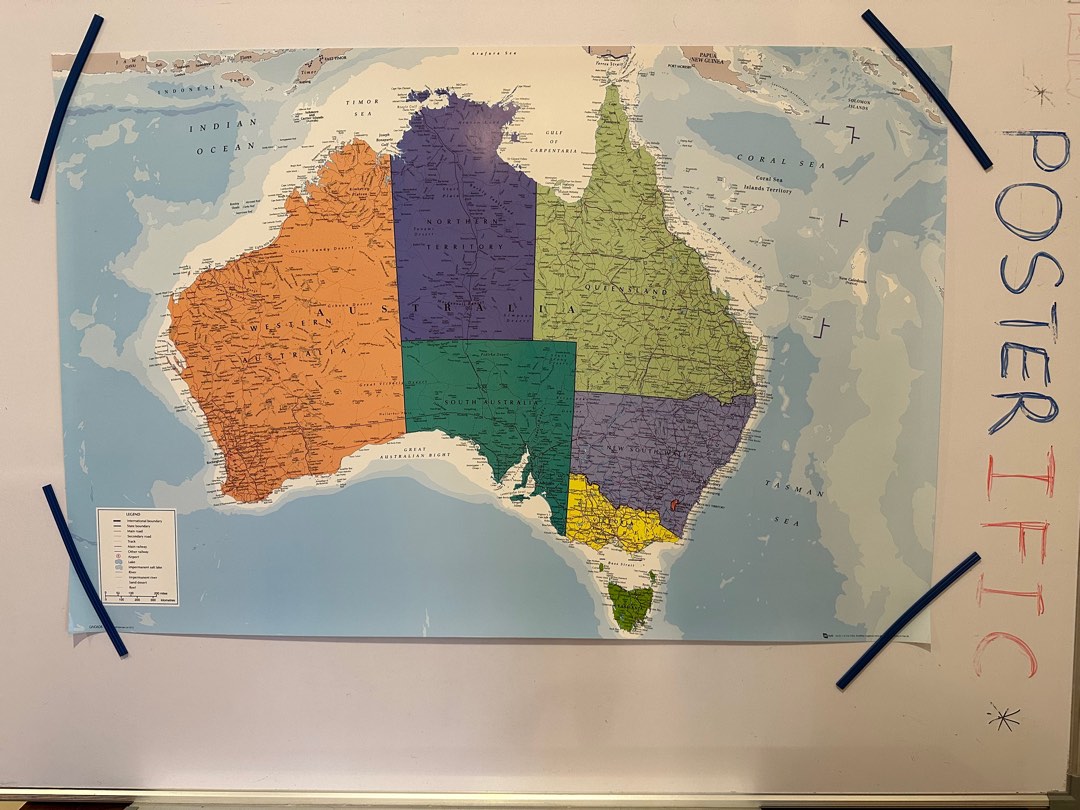 [NEW] Australia Map - Poster (61 cm X 91.5 cm) [MPF-06-GN0608], Hobbies ...