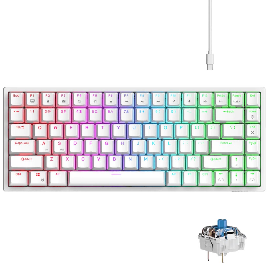[NEW] Royal Kludge RK84 White RGB Keyboard, Computers & Tech, Parts ...