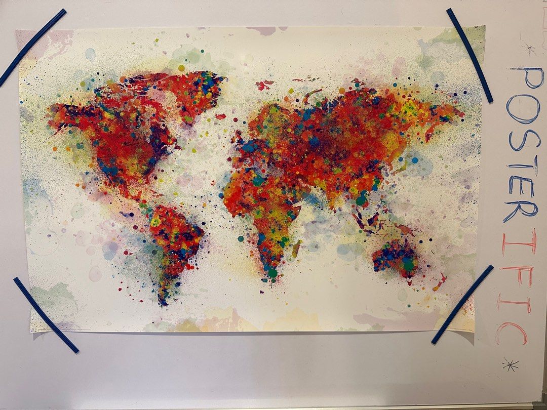 [NEW] World Map (Colour Splash) - Poster (61 cm X 91.5 cm) [MPF-09 ...