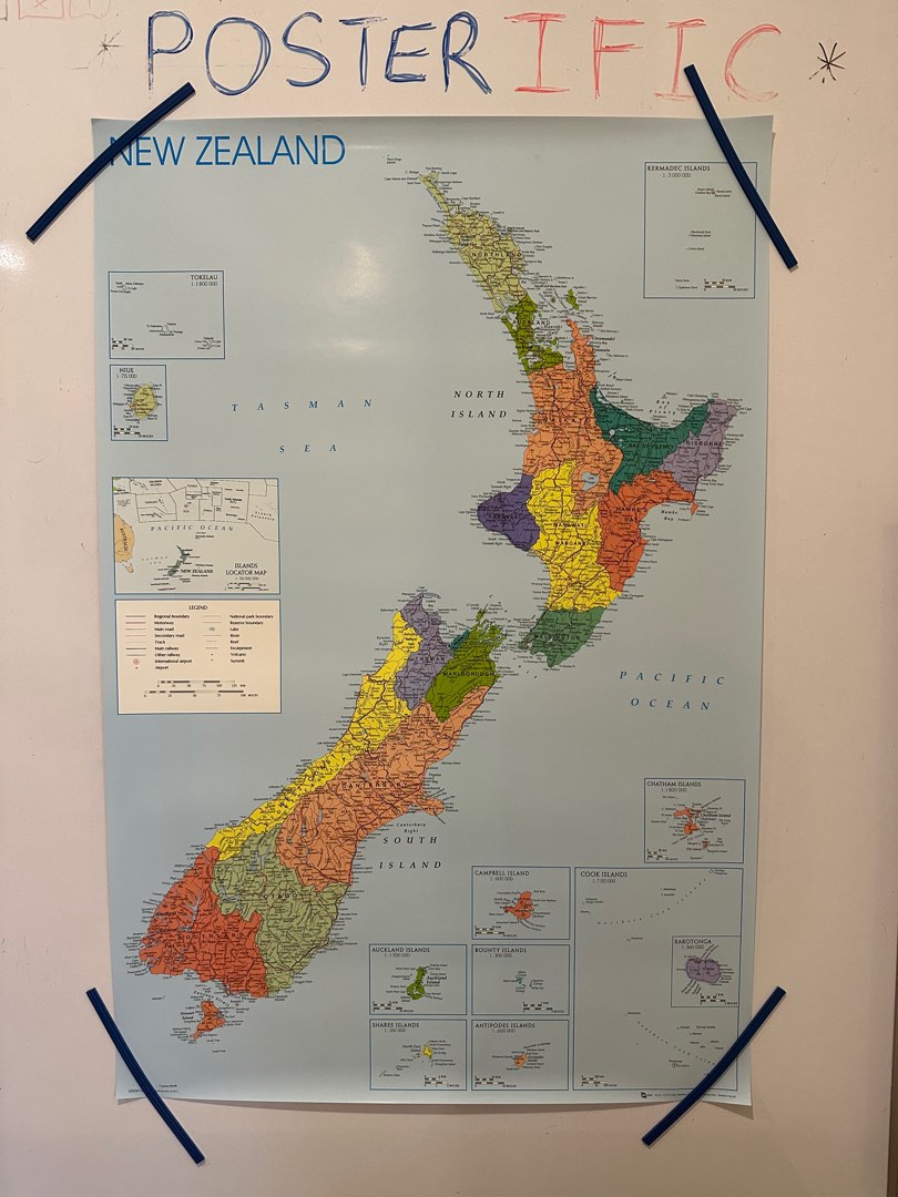 [NEW] New Zealand Map - Poster (61 cm X 91.5 cm) - Poster (61 cm X 91.5 ...