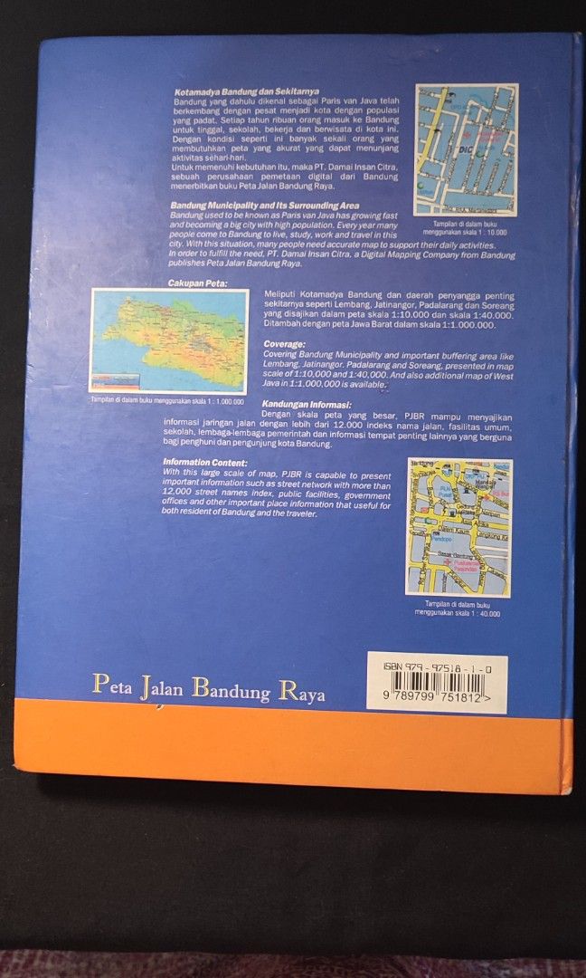 Peta Kota Bandung #bukupeta, Buku & Alat Tulis, Buku di Carousell