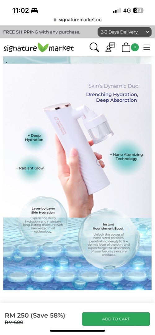 Plant origins HydraNano Mist Facial Device, Beauty & Personal Care ...