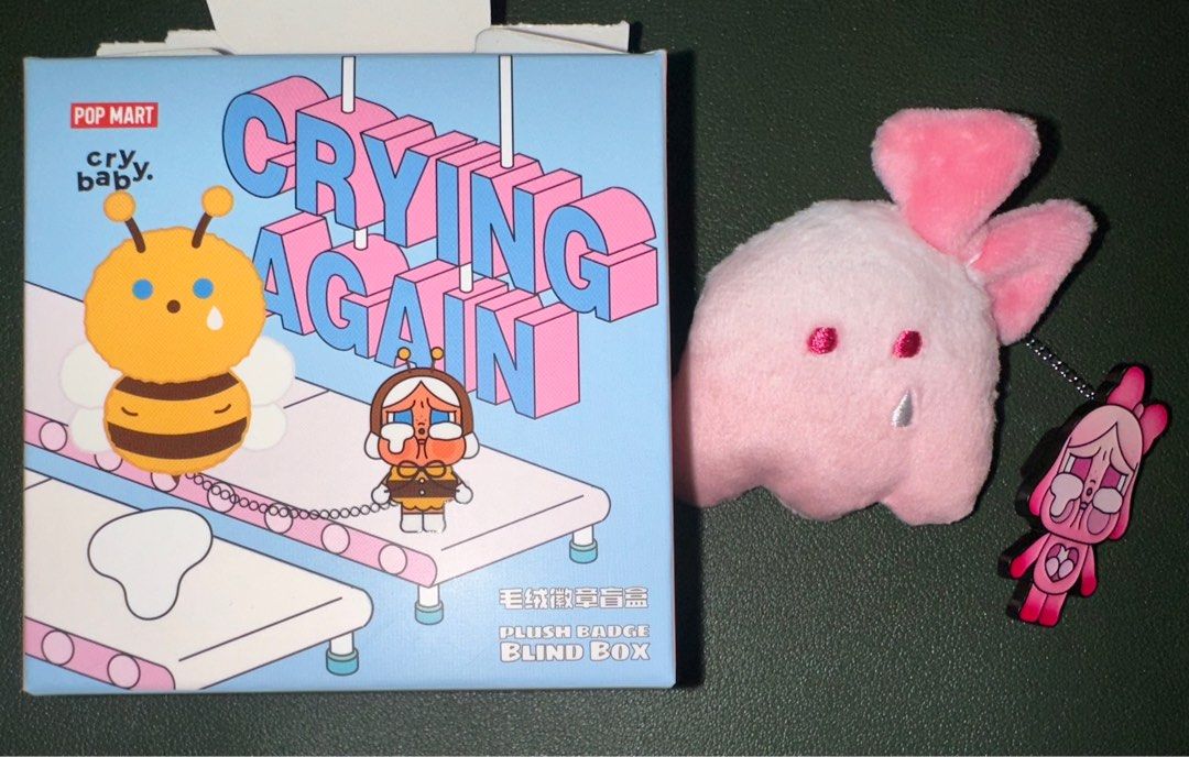 POPMART CRYBABY CRYING AGAIN PLUSH BADGE, Hobbies & Toys, Toys & Games ...