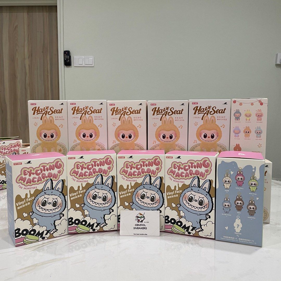 Popmart Labubu v1 Macaron v2 Have a Seat Blind 🗃️, Hobbies & Toys, Toys ...