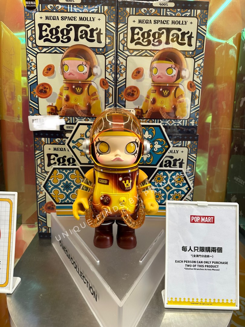 popmart mega space molly egg tart macau exclusive, Hobbies & Toys, Toys ...