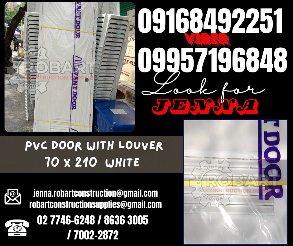 pvc door with louver 70 x 210cm white, Commercial & Industrial ...