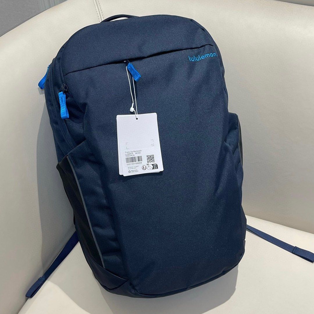 Real&new lululemon Triple Zip 28L Backpack背囊, 男裝, 袋, 背包 - Carousell