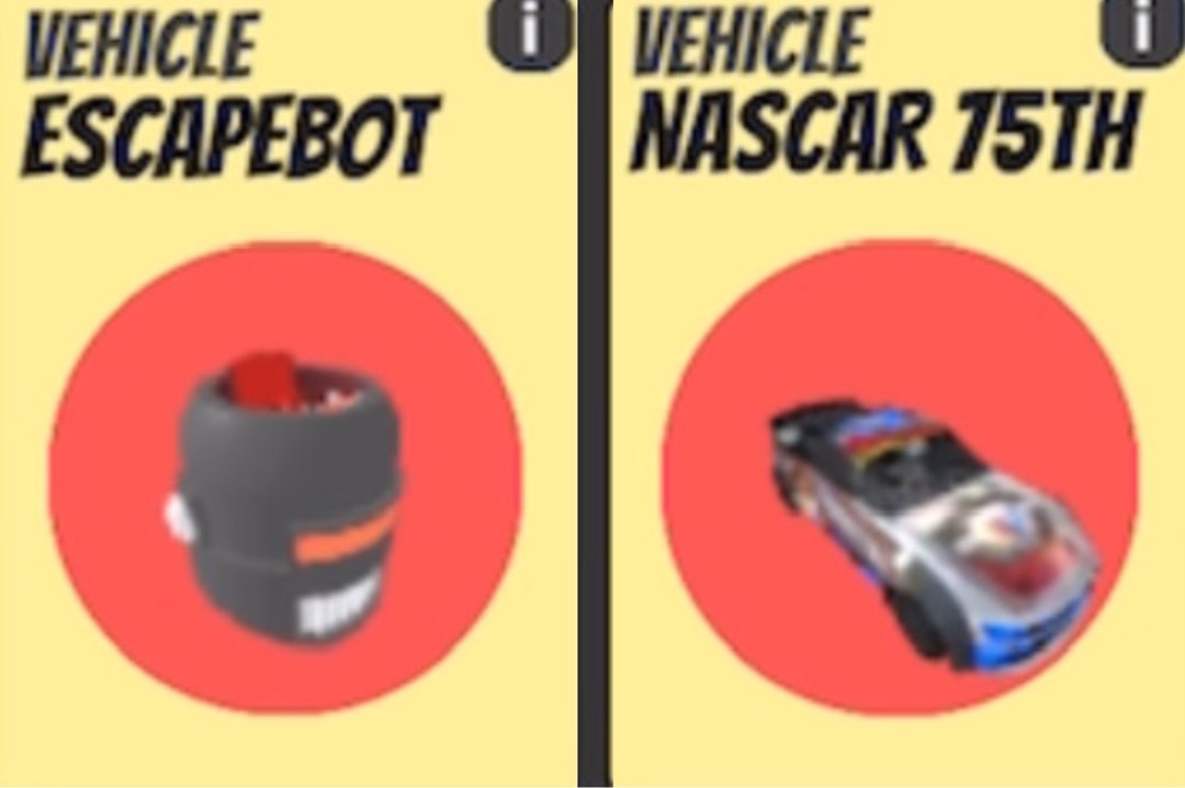 Roblox Jailbreak Vehicles: ESCAPEBOT & NASCAR 75TH (RM30 for both ...
