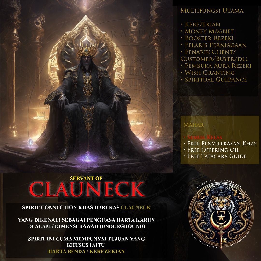 SERVANT OF CLAUNECK - KHODAM / SPIRIT RAS DARK REALM - SANG MAHARAJA HARTA GHAIB / KEREZEKIAN ...