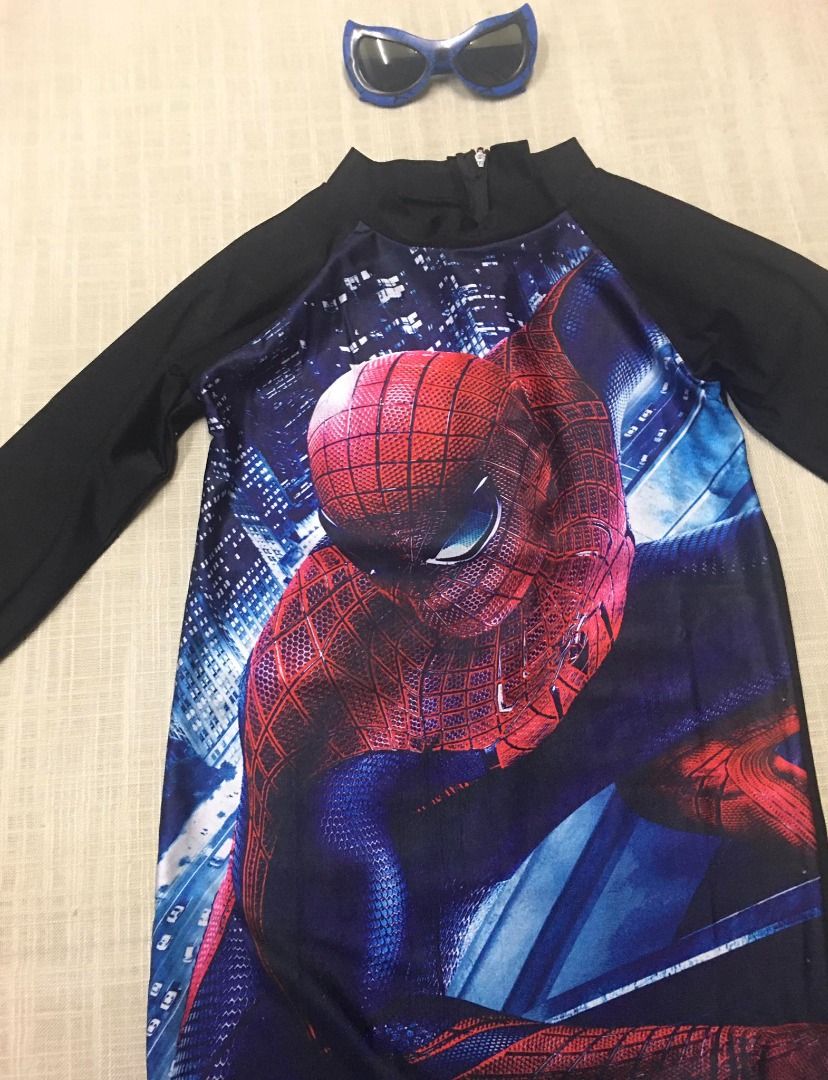 Spiderman Rash Guard with Sunglasses, Babies & Kids, Babies & Kids ...
