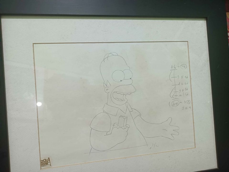 Vintage Simpsons Animation production cell in pencil on paper with ...
