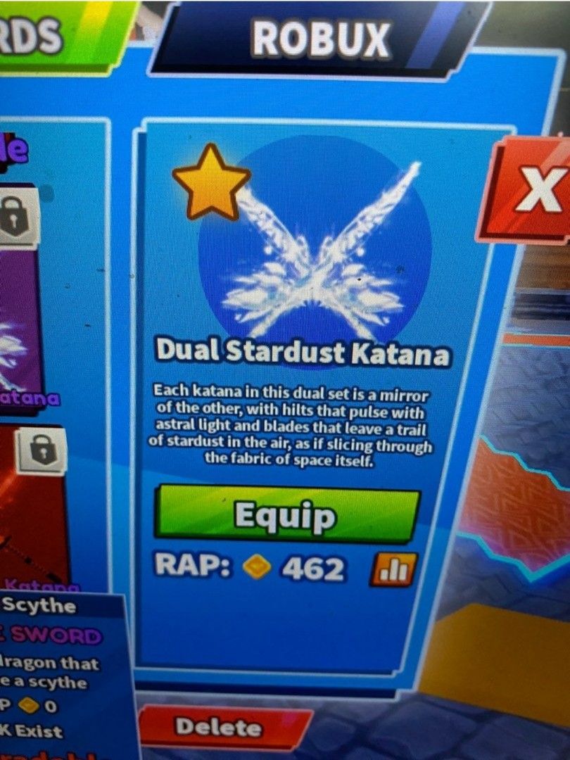 Bladeball Dual Stardust Katana, Video Gaming, Video Games, Others on ...