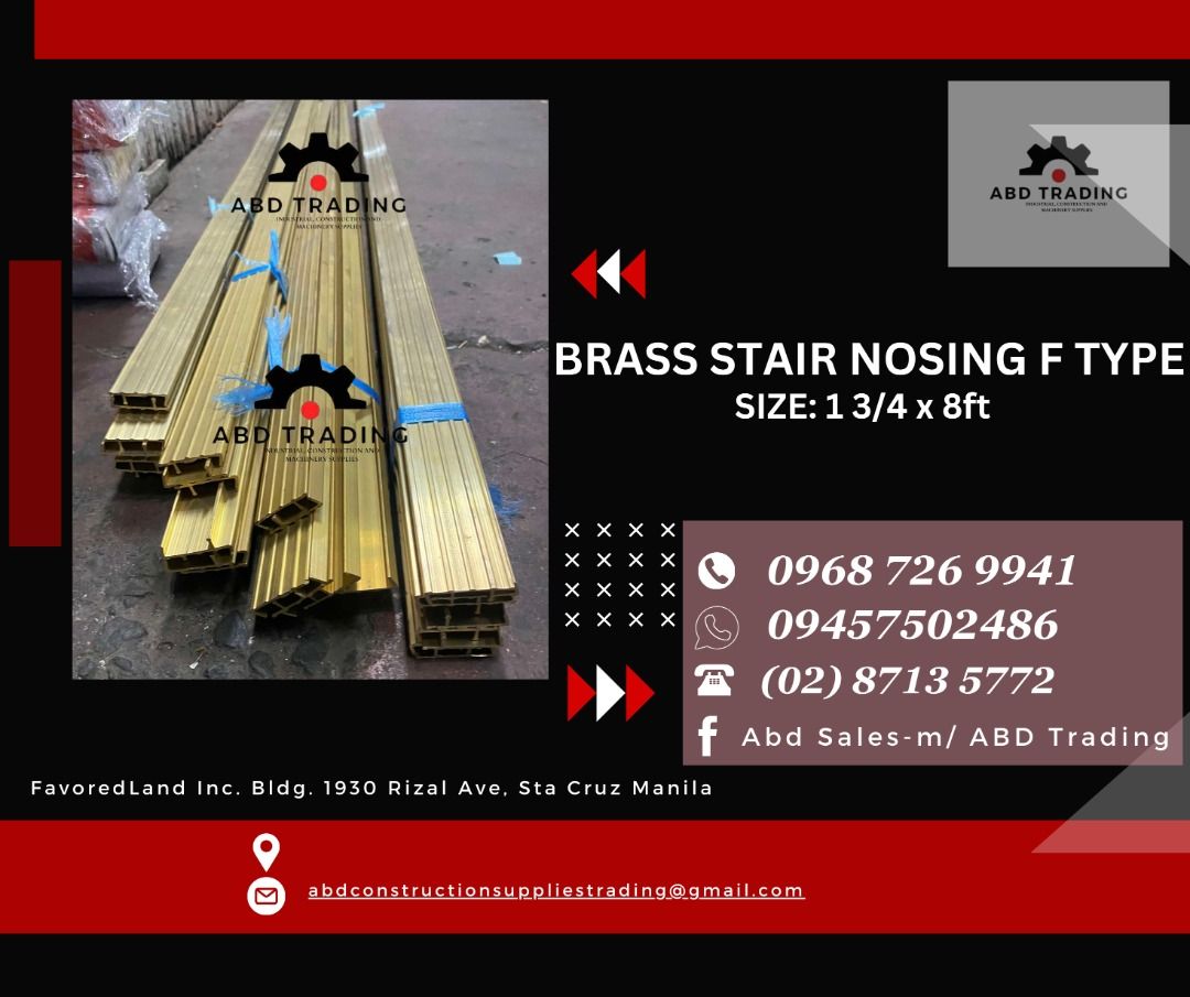 BRASS STAIR NOSING F TYPE, Commercial & Industrial, Industrial ...
