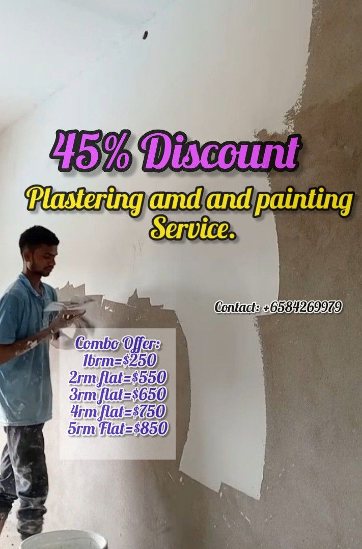 Full house plastering service/Painting service/Ceiling plaster/living ...