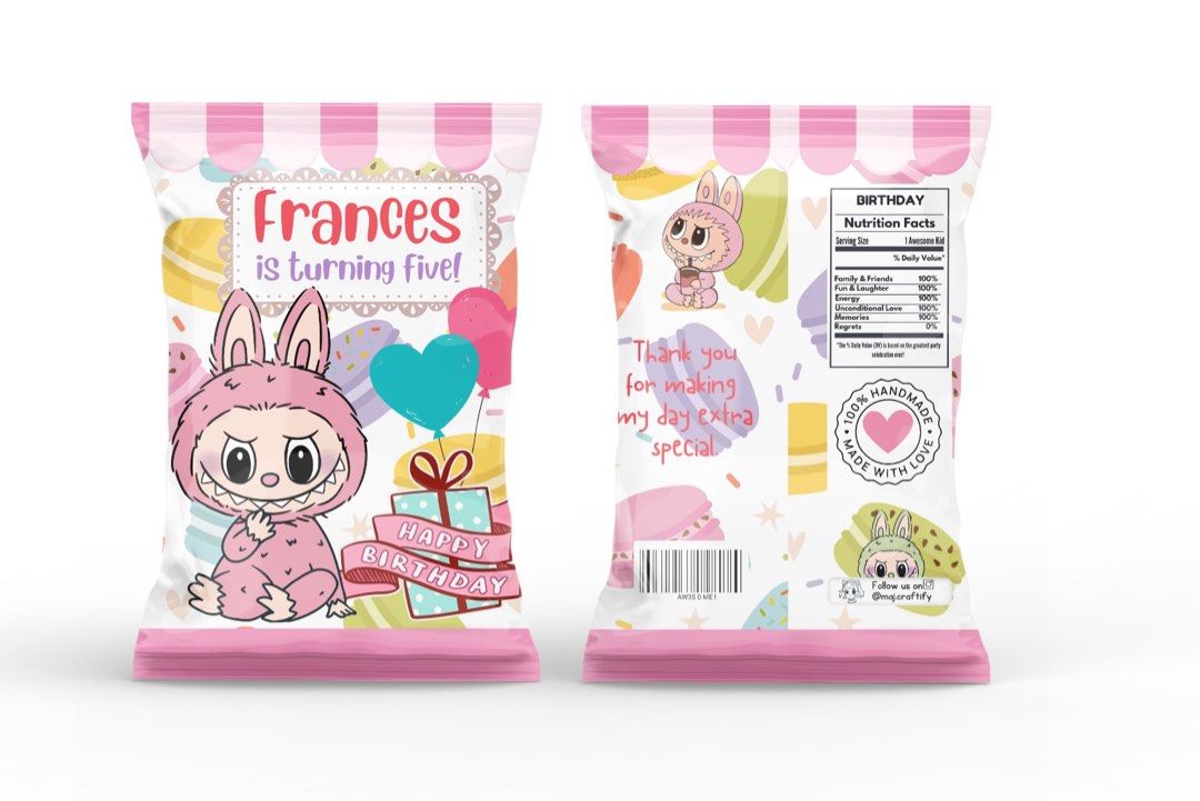 Goodie Bag Chip Bag Labubu, Hobbies & Toys, Stationery & Craft ...