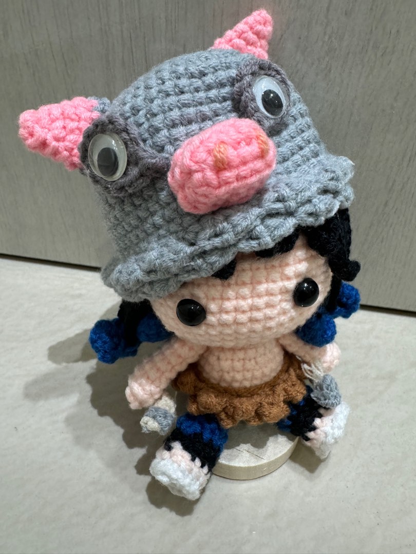 Handmade crochet Hashibira Inosuke 伊之助, Labubu, Hobbies & Toys ...