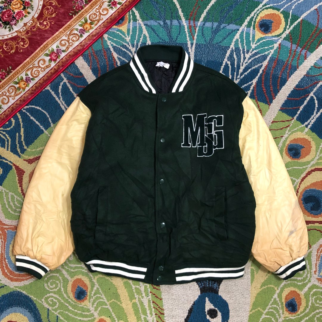 Japanese msg letterman, Wool leather material, Varsity jacket, Men's ...