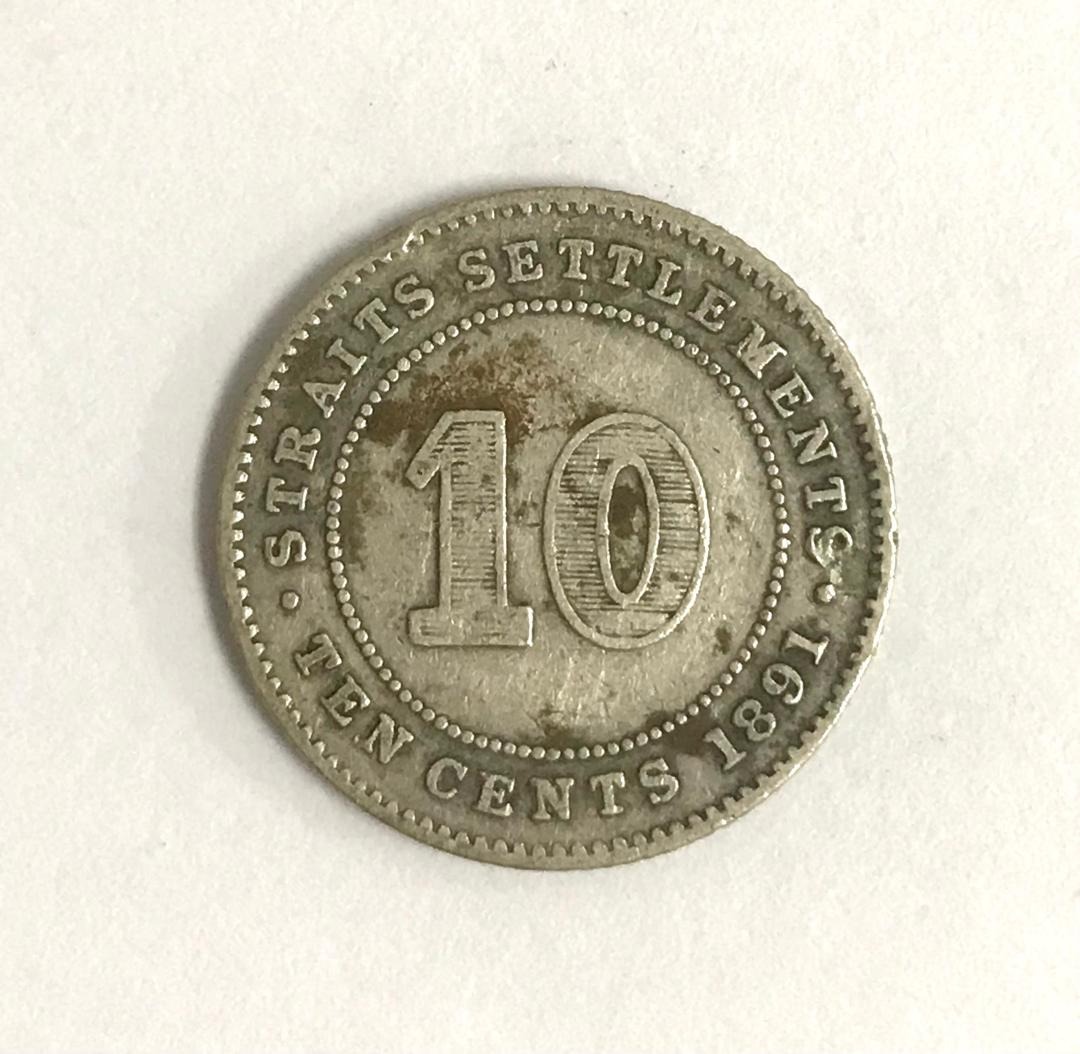 Mazuma MC1752 Straits Settlements Queen Victoria 1891 10 Cents GVF, Hobbies & Toys, Collectibles ...