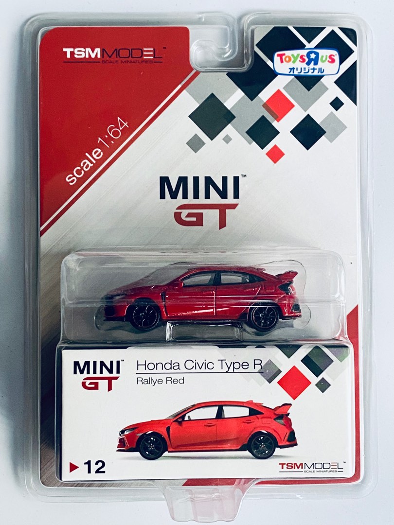 MINI GT HONDA CIVIC TYPE R RED TOYSRUS NO.12, 興趣及遊戲, 玩具 & 遊戲類 - Carousell