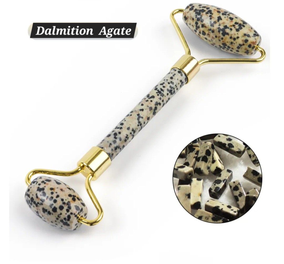 Jade Agate Face Roller & Jade Gouache Scraper Rose Quartz GuaSha Beauty ...