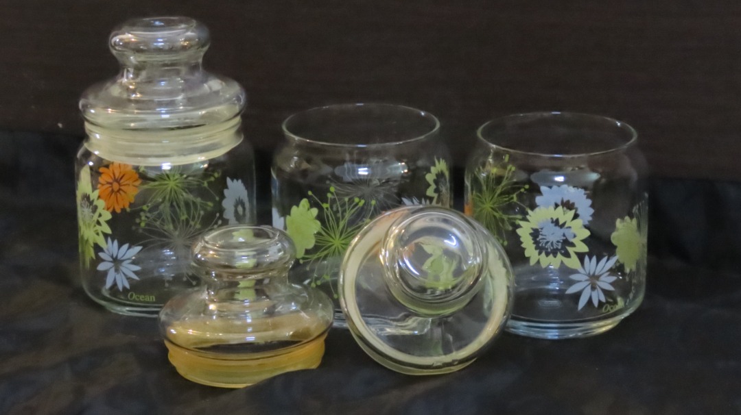 Ocean Pop Jar with Glass Lid (Set of 3), Furniture & Home Living ...